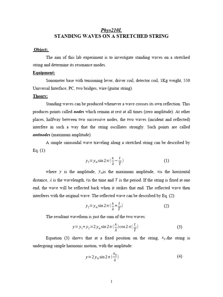 Sonometer manual | PDF | Waves | Resonance