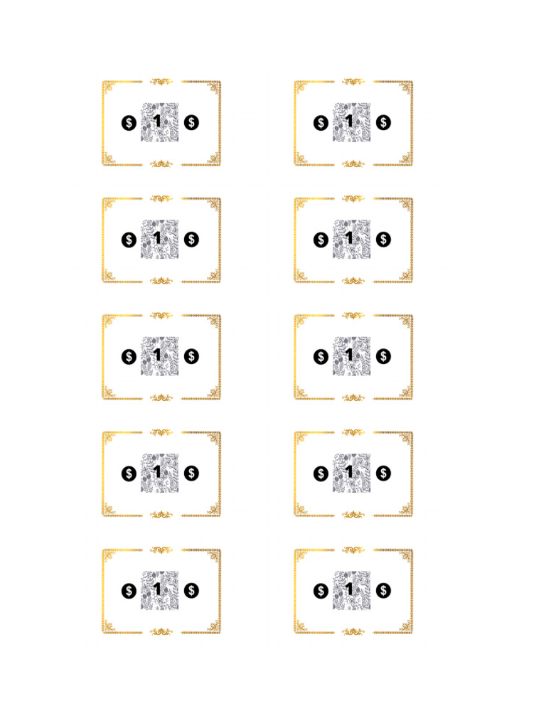 Play Money Cards | PDF