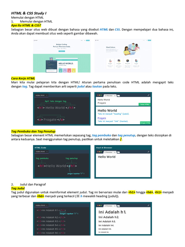PROGATE - Learning HTML & CSS | PDF PROGATE - Learning HTML & CSS | PDF