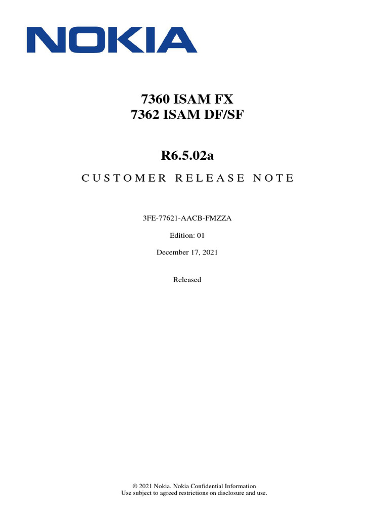 3FE-77621-AACB-FMZZA-01-ISAM R6 - 5 - 02a Customer Release Note | PDF ...