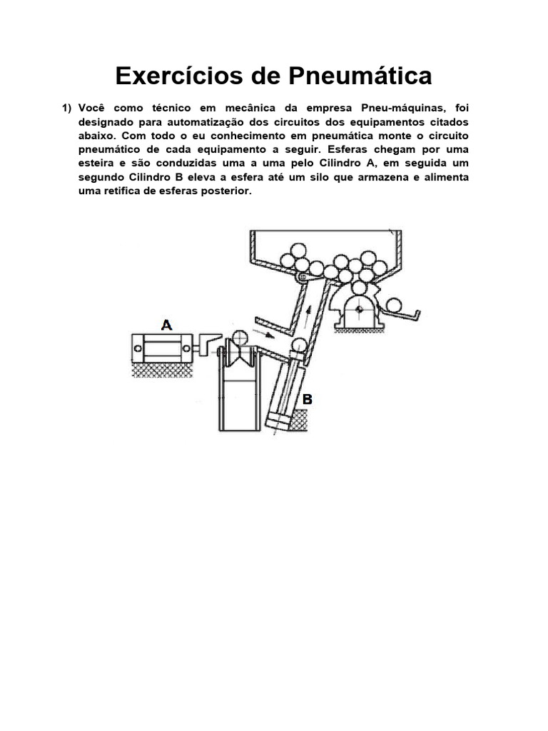Exercícios Práticos de Pneumática | PDF