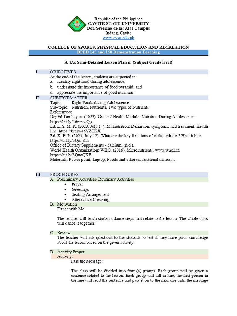 Grade 7 Right Foods During Adolescence SLP | PDF | Nutrition | Diet ...