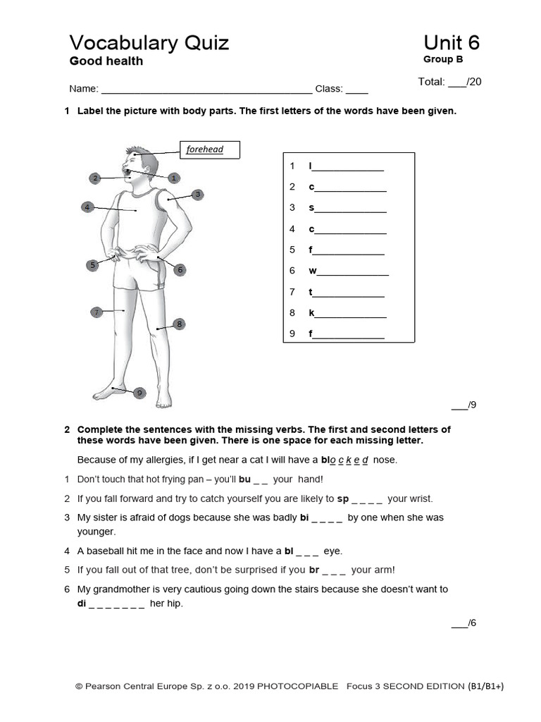 Focus3 2E Vocabulary Quiz Unit6 GroupB | PDF | Linguistics