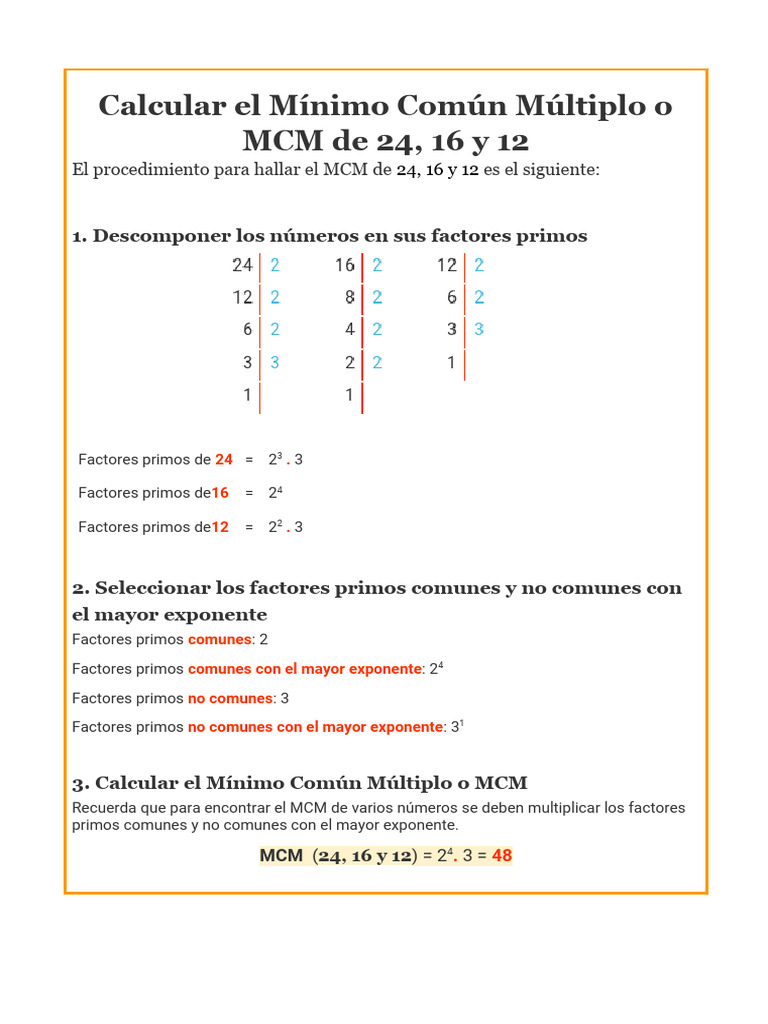 +MCM Ejercicios Explicados 2º | PDF | Aritmética | Matemática Elemental