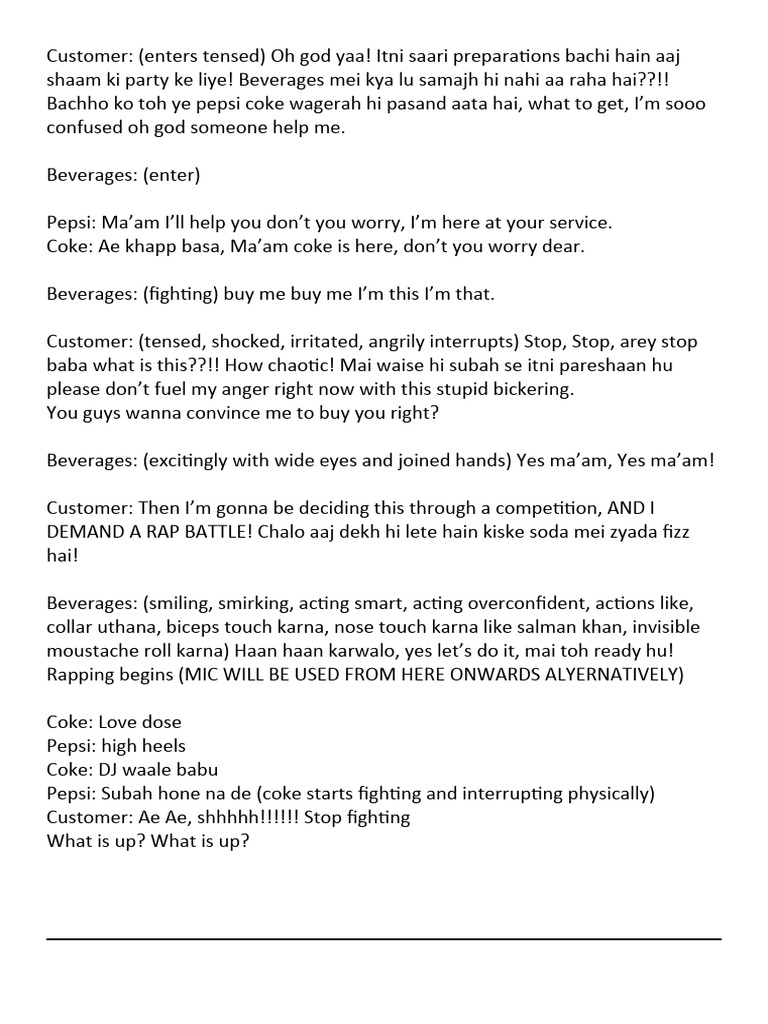 Script - Adv Presentation 2 | PDF | Pepsi | Brand