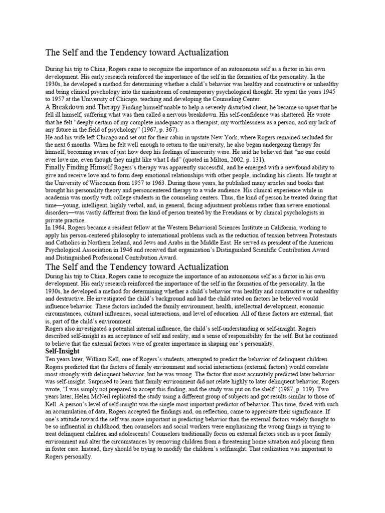 Carl Rogers | Download Free PDF | Self Concept | Experience