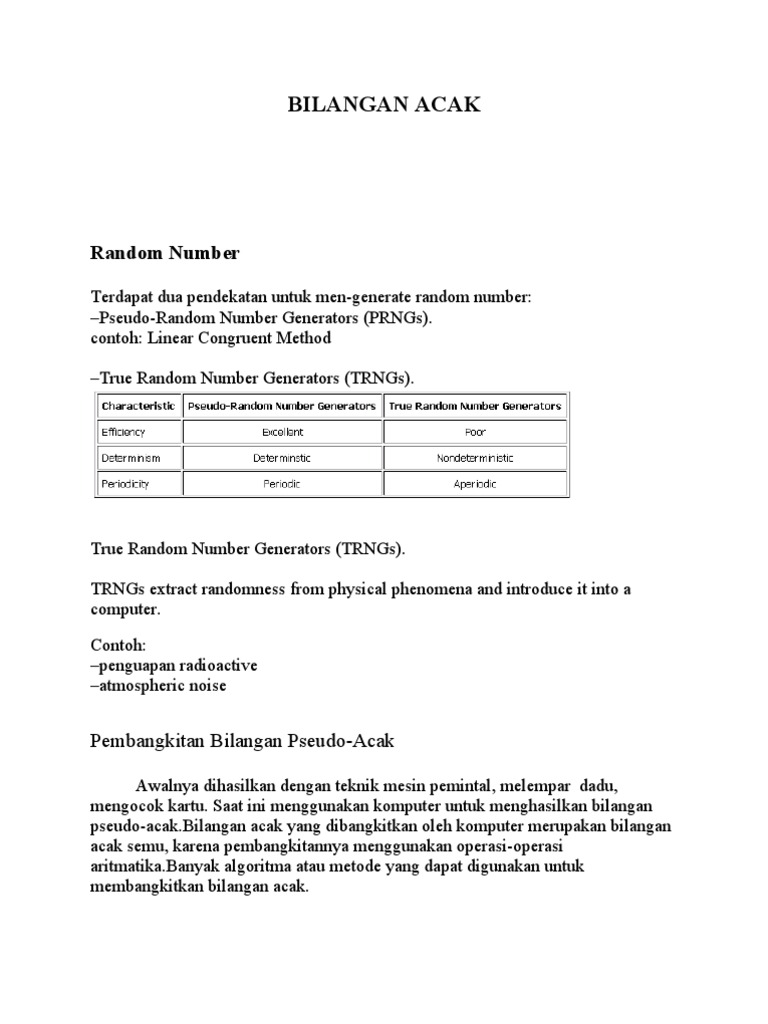 Bilangan Acak | PDF