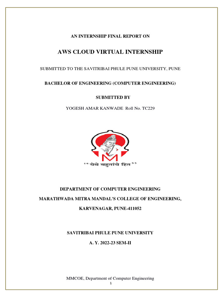 AWS Cloud Intern Report | PDF | Cloud Computing | Ip Address