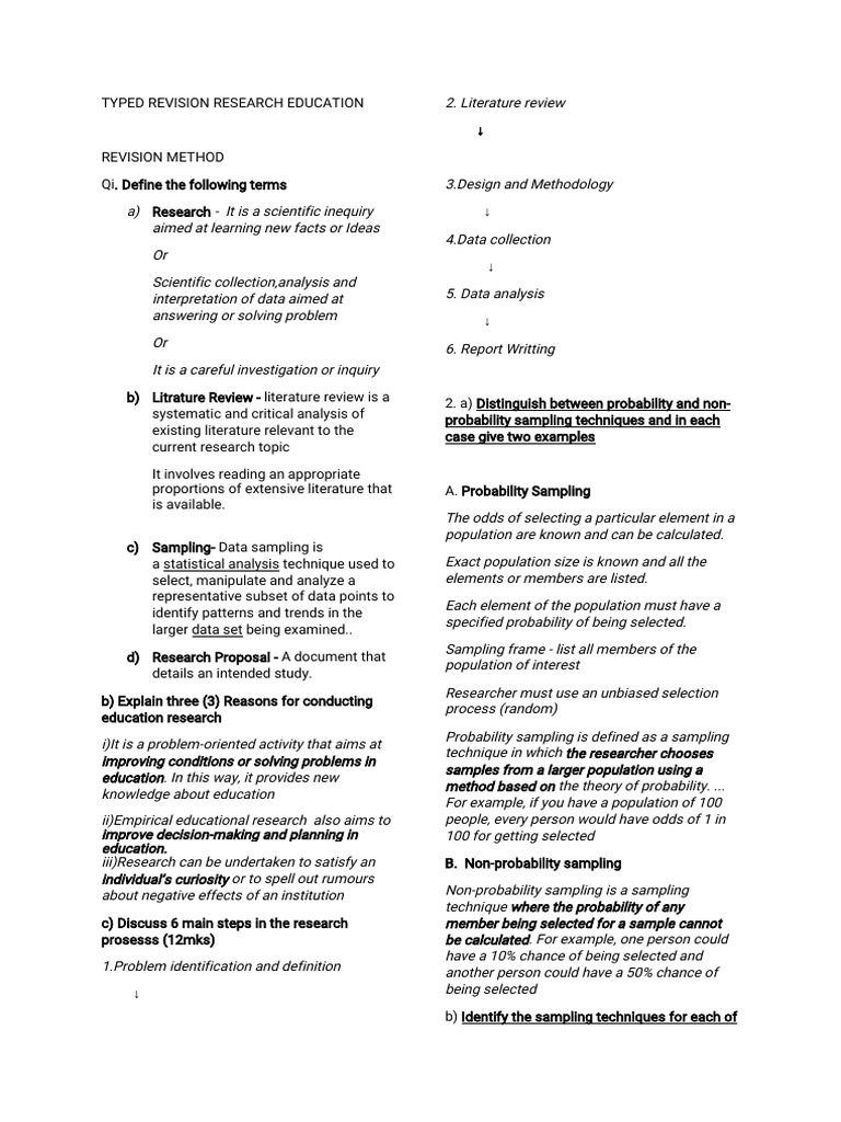 Typed Revision Research Education | PDF