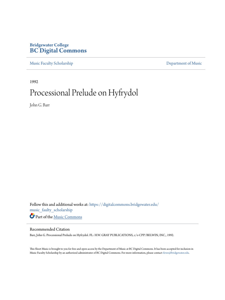 Processional Prelude On Hyfrydol | PDF | Copyright Law | Freedom Of ...