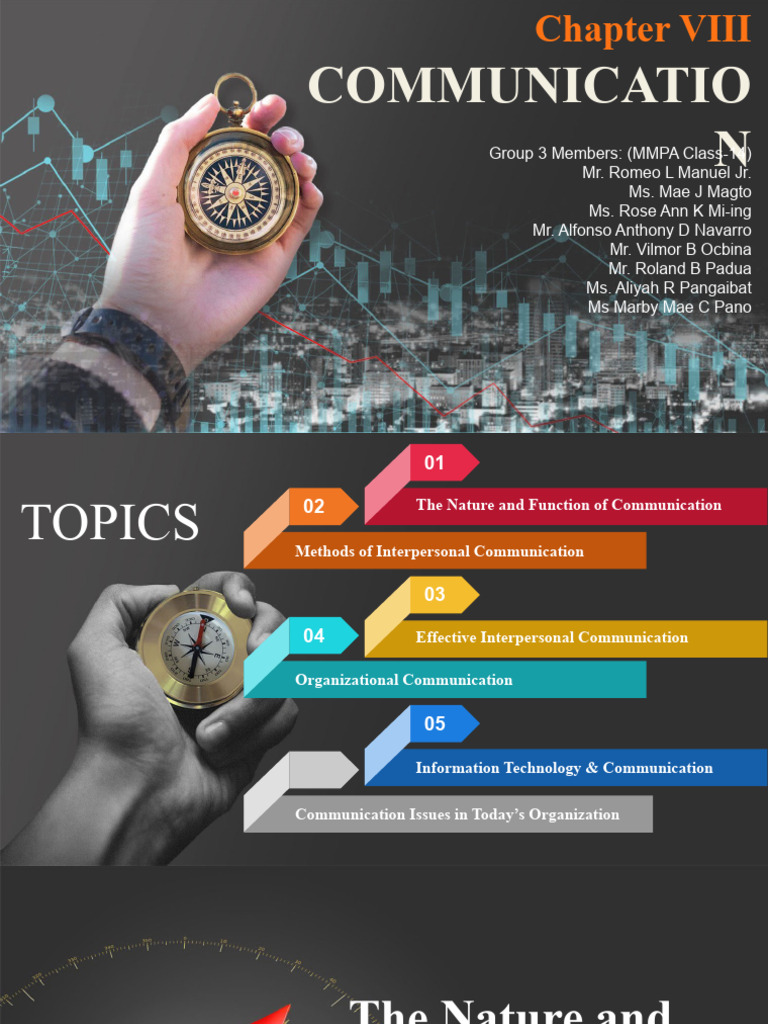 Group 3 (MMPA) Chapter 8 Communication | PDF | Communication | Nonverbal Communication