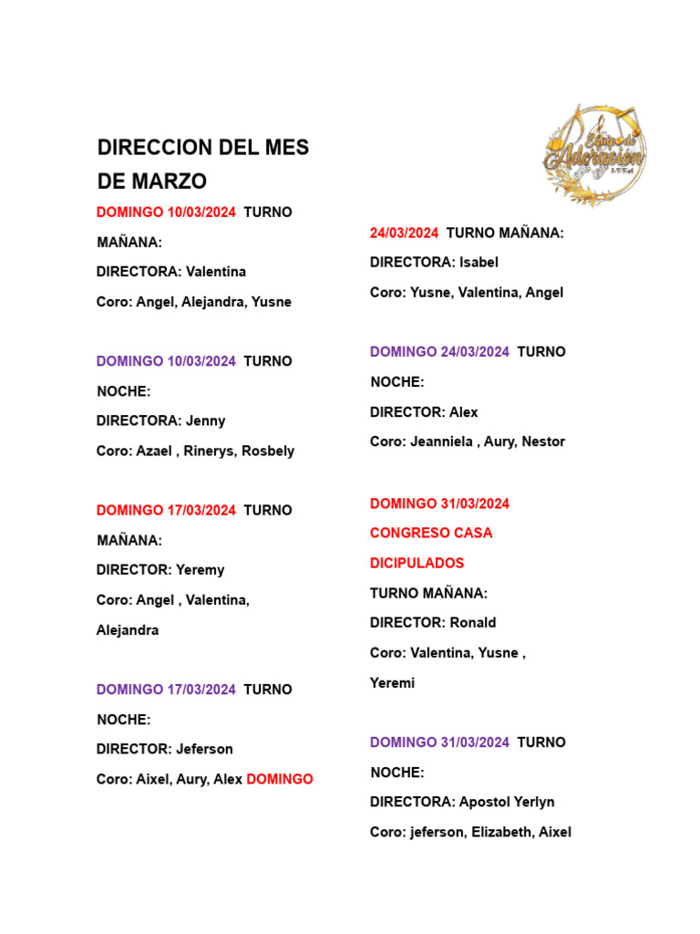 Programa de Dirección y Coros Marzo 2024 | PDF | Ciencias sociales | Arte