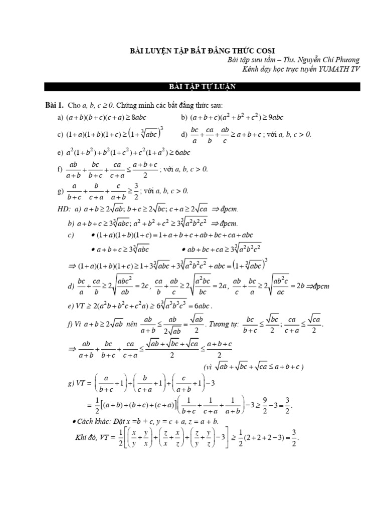 Bai Luyen Tap Bat Dang Thuc Cosi | PDF