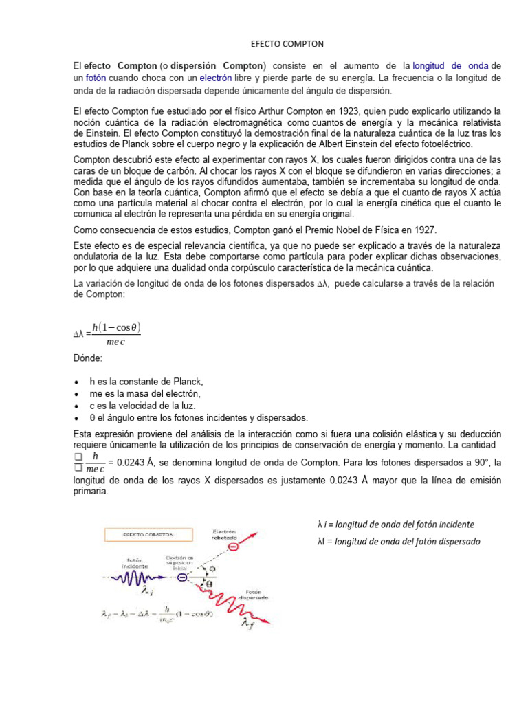 Efecto Compton | PDF | Fenomeno fisico | Física teórica