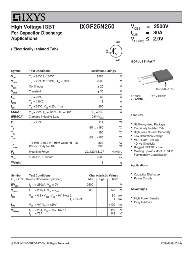 Littelfuse_Discrete_IGBTs_NPT_IXGF25N250_Datasheet | PDF ...