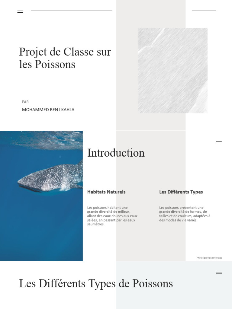 Projet de Classe sur les Poissons | PDF | Poisson | Eau douce