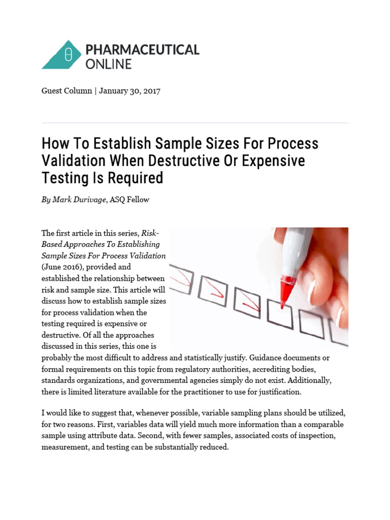 Process Validation Sampling Guide | PDF | Sampling (Statistics) | Risk