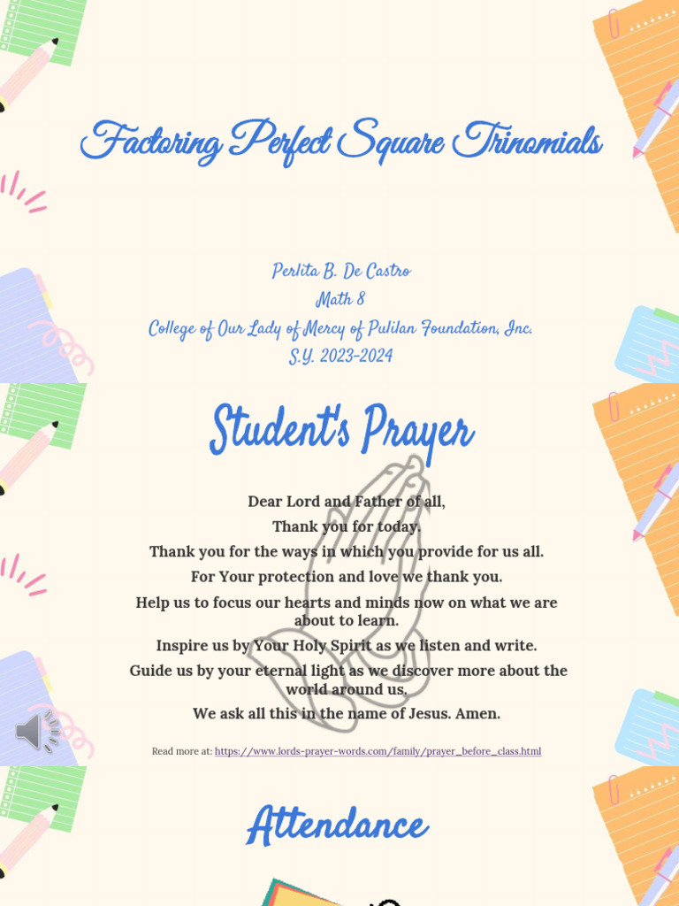 Math 8-Q1-L3.1-Factoring Perfect Square Trinomials | Download Free PDF | Factorization ...