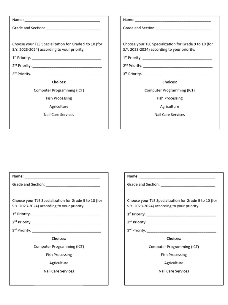 Tle Specialization Pdf