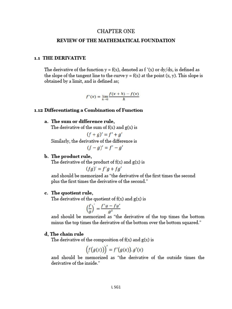Chapter 1 Numericals | PDF | Trigonometric Functions | Derivative