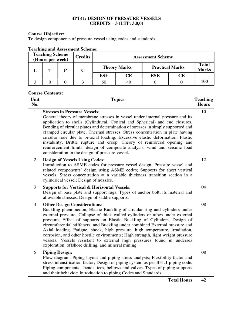 Pressure Vessel Design Course Overview | PDF | Buckling | Stress ...
