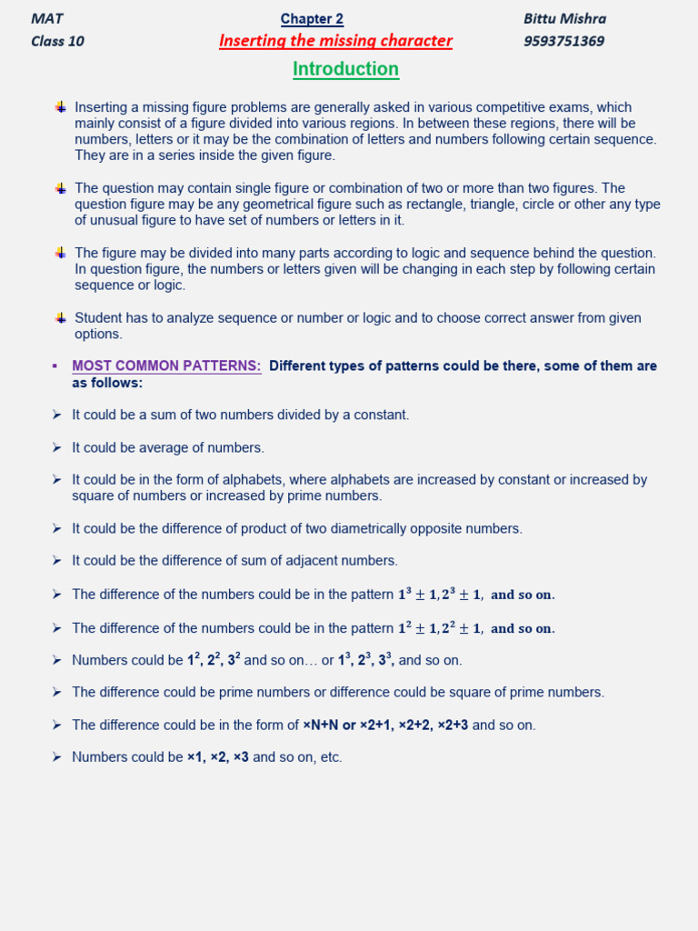 L-2 Inserting The Missing Character | PDF | Mathematical Concepts ... L-2 Inserting The Missing Character | PDF | Mathematical Concepts ...