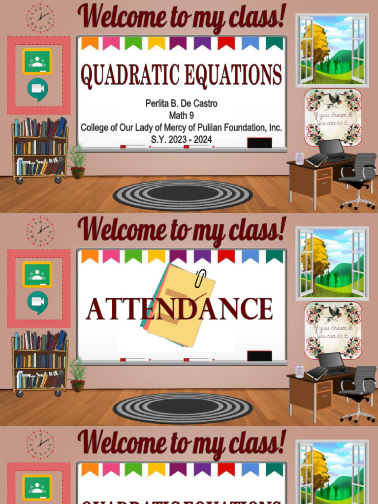 Math 9 Q1 L1 Quadratic Equation Pdf Quadratic Equation Equations