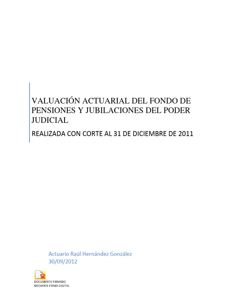 Informe Acturial RAUL HERNANDEZ | PDF | Jubilación | Actuario