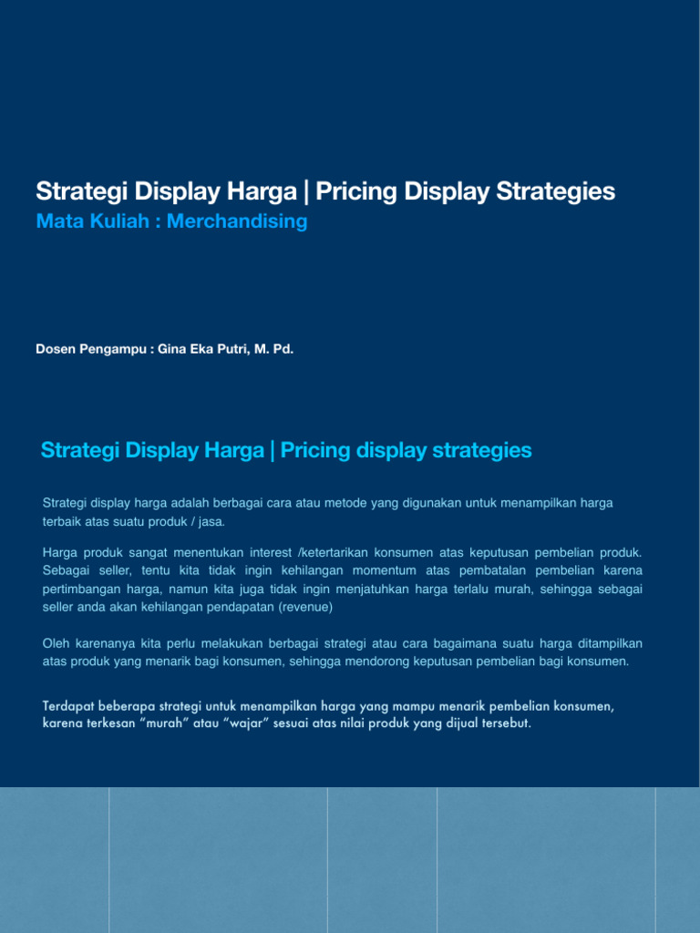 Materi 5. Strategi Penentuan Display Harga | PDF