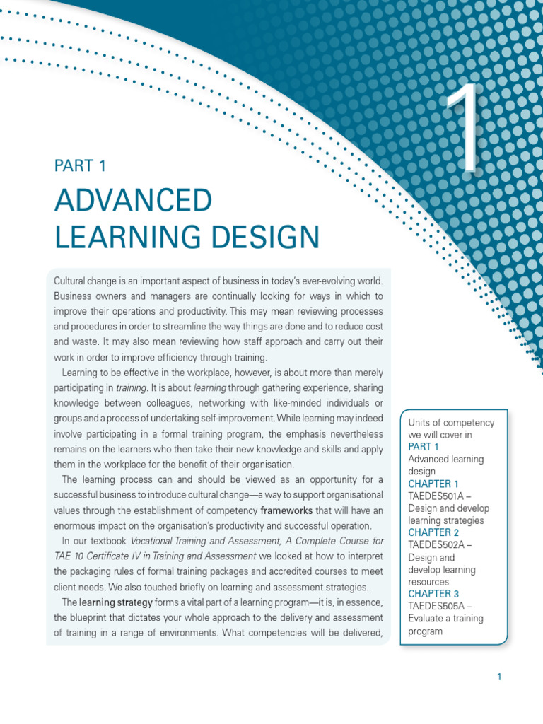 Advanced Learning Design | PDF | Learning Theory (Education) | Learning