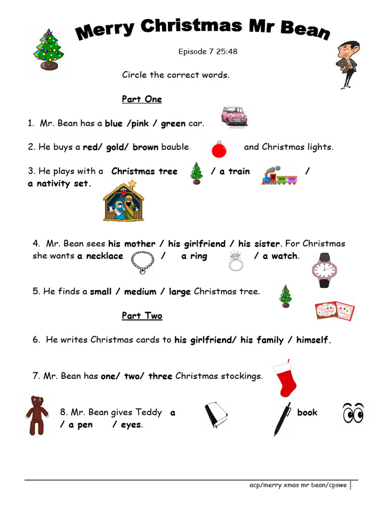 Mr. Bean's Christmas Quiz | PDF
