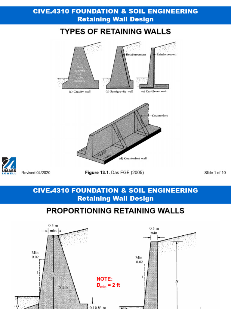 CIVE.4310_Retaining_Wall_Design | PDF | Mechanics | Mechanical Engineering