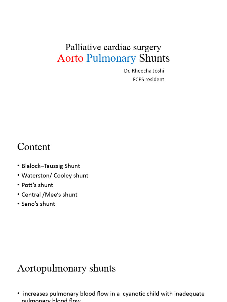 Aortopulmonary Shunt | PDF | Aorta | Artery