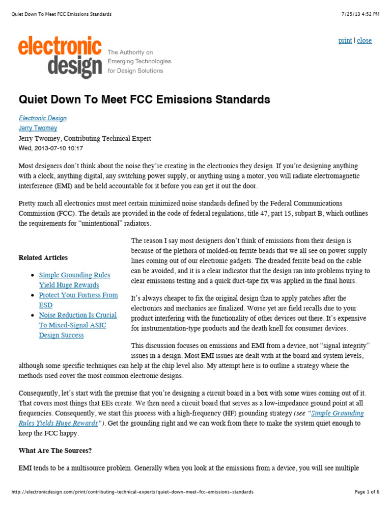 Quiet Down FCC Emissions-1 | PDF | Electromagnetic Interference ...
