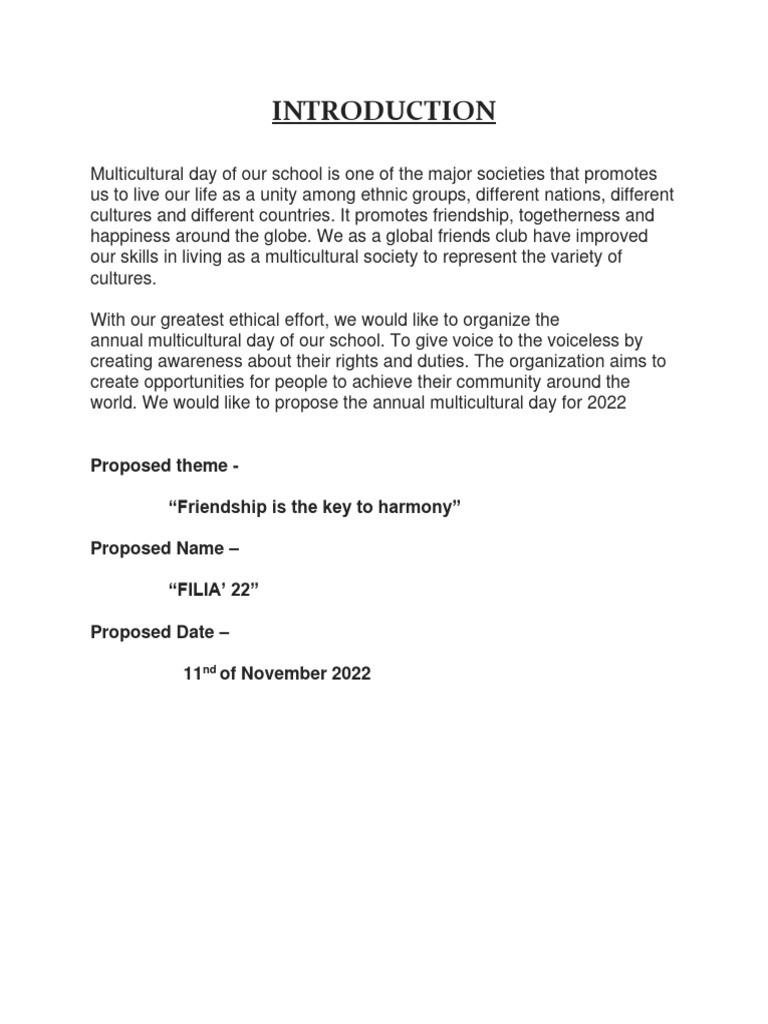 Project proposal 2021 | PDF | Multiculturalism