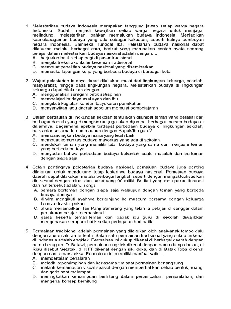 Melestarikan Budaya Indonesia Merupakan Tanggung Jawab Setiap Warga Negara Indonesia | PDF