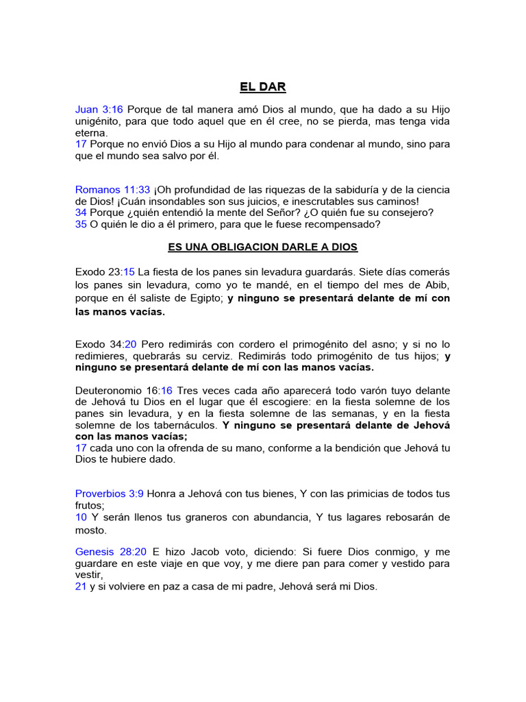 EL DAR | PDF | Creencia religiosa y doctrina | Contenido bíblico
