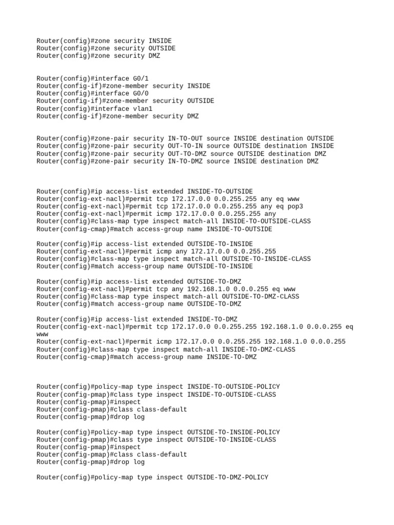 Comandi Attività DMZ | PDF | Router (Computing) | Network Protocols