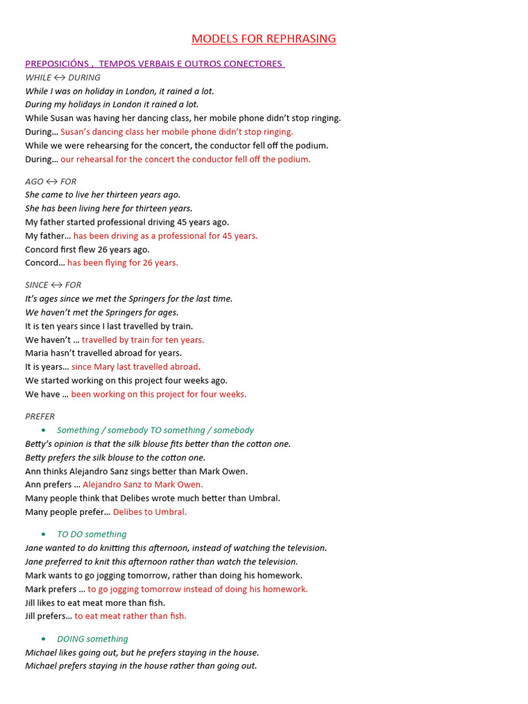 Models For The Exercise of Rewriting (With Answers) | PDF