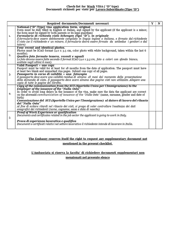 Checklist For Long Term Work | PDF