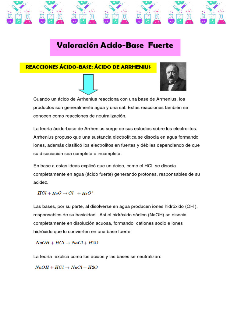 Valoracion Acido Base Fuerte. | PDF | Ph | Química