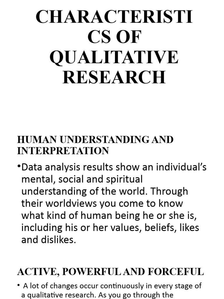 CHARACTERISTICS-OF-QUALITATIVE-RESEARCH | PDF | Qualitative Research | Data