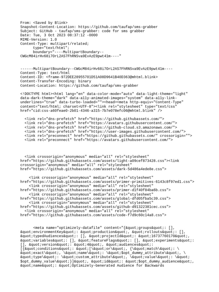 GitHub - Taufap - Sms-Grabber - Code For Sms Grabber | PDF | Internet | World Wide Web