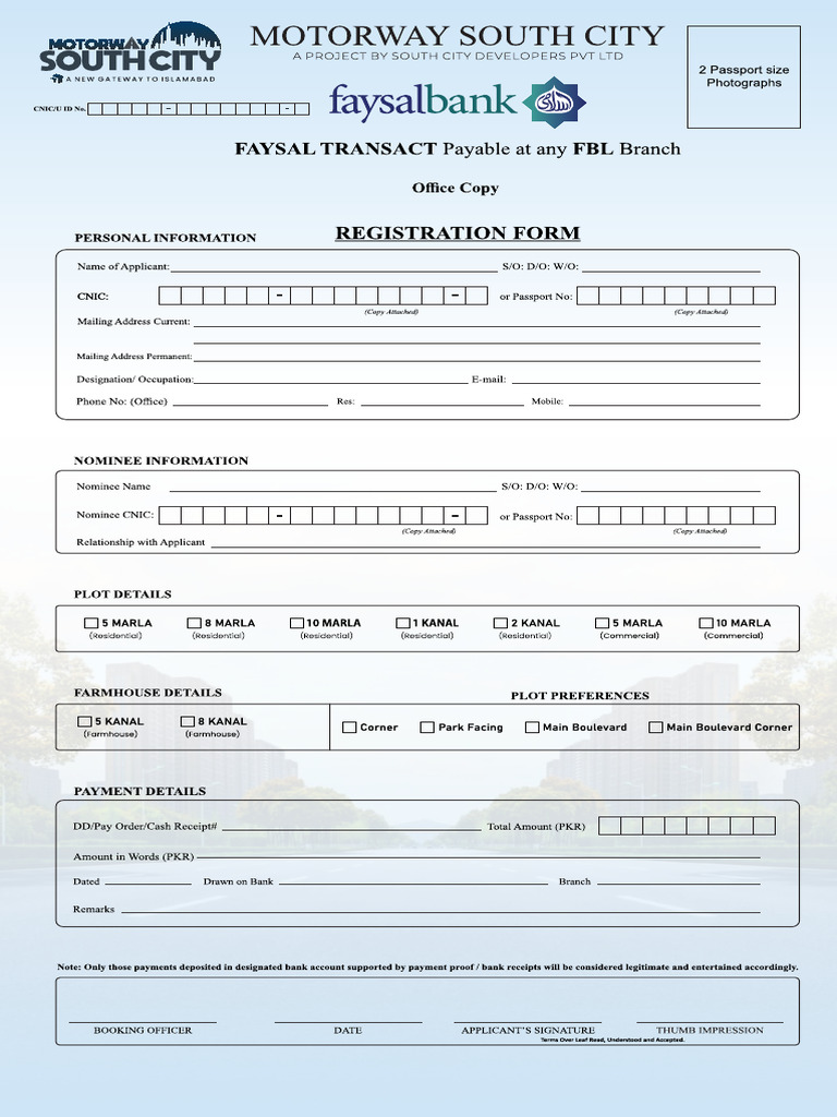 Motorway South City Application Form 2023 1 | PDF