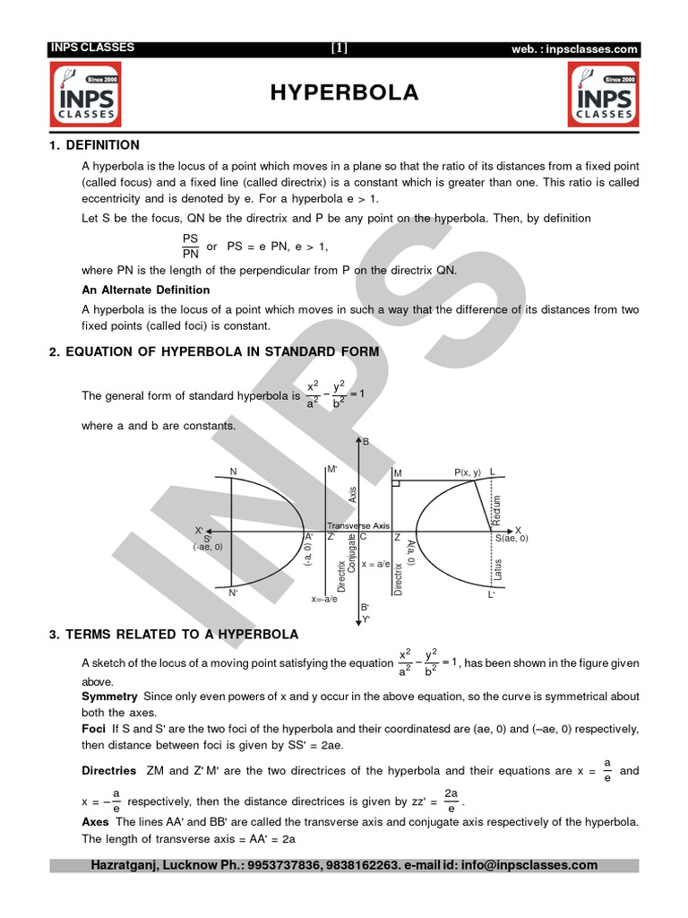 Theory Hyperbola | PDF | Differential Geometry | Elementary Geometry