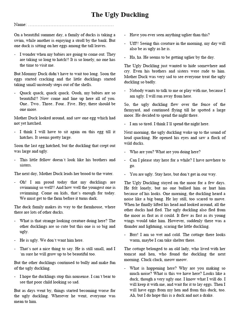 The Ugly Duckling | PDF | Duck | Birds