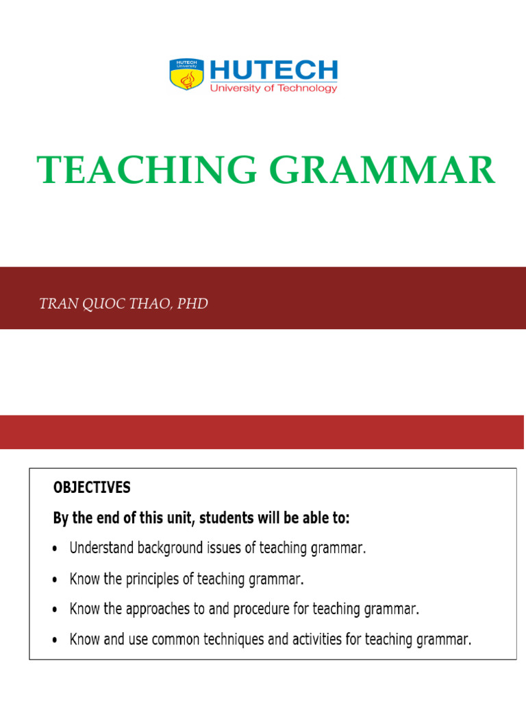 Unit 3 Teaching Grammar | PDF | Grammar | Learning