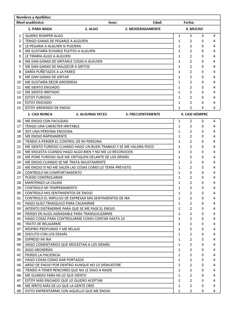Instrucciones y Prueba Del Wartegg | PDF | Ira