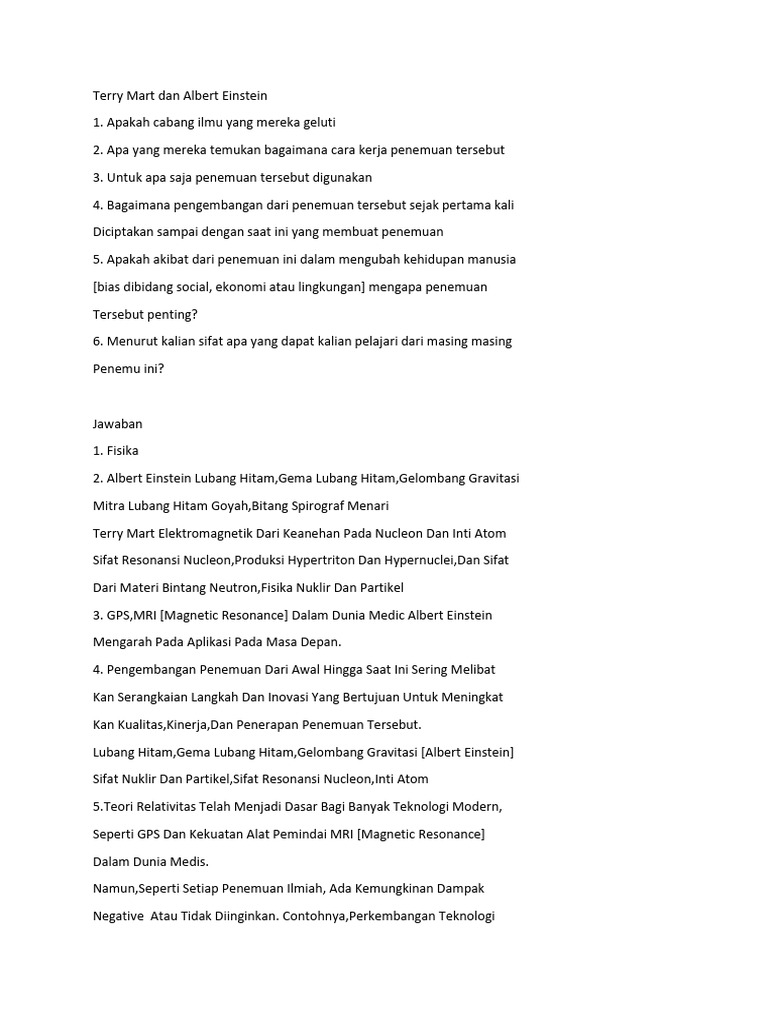 Penemuan Fisika Einstein & Mart | PDF