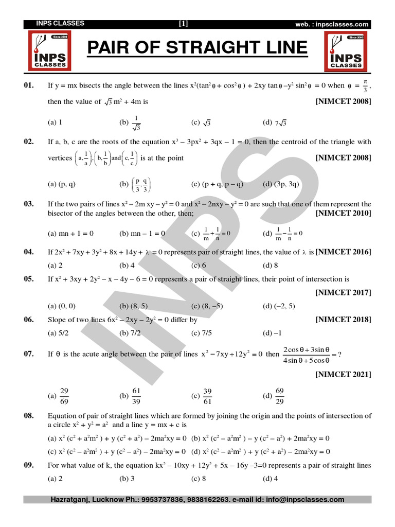 Pair of Straight Line | PDF | Geometric Shapes | Euclid